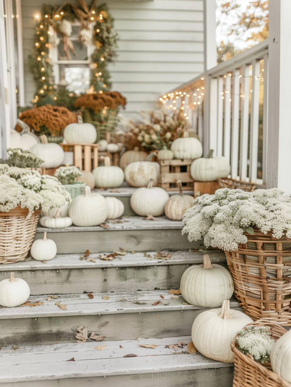Fall Décor Ideas with White Pumpkins - Frosted Blog